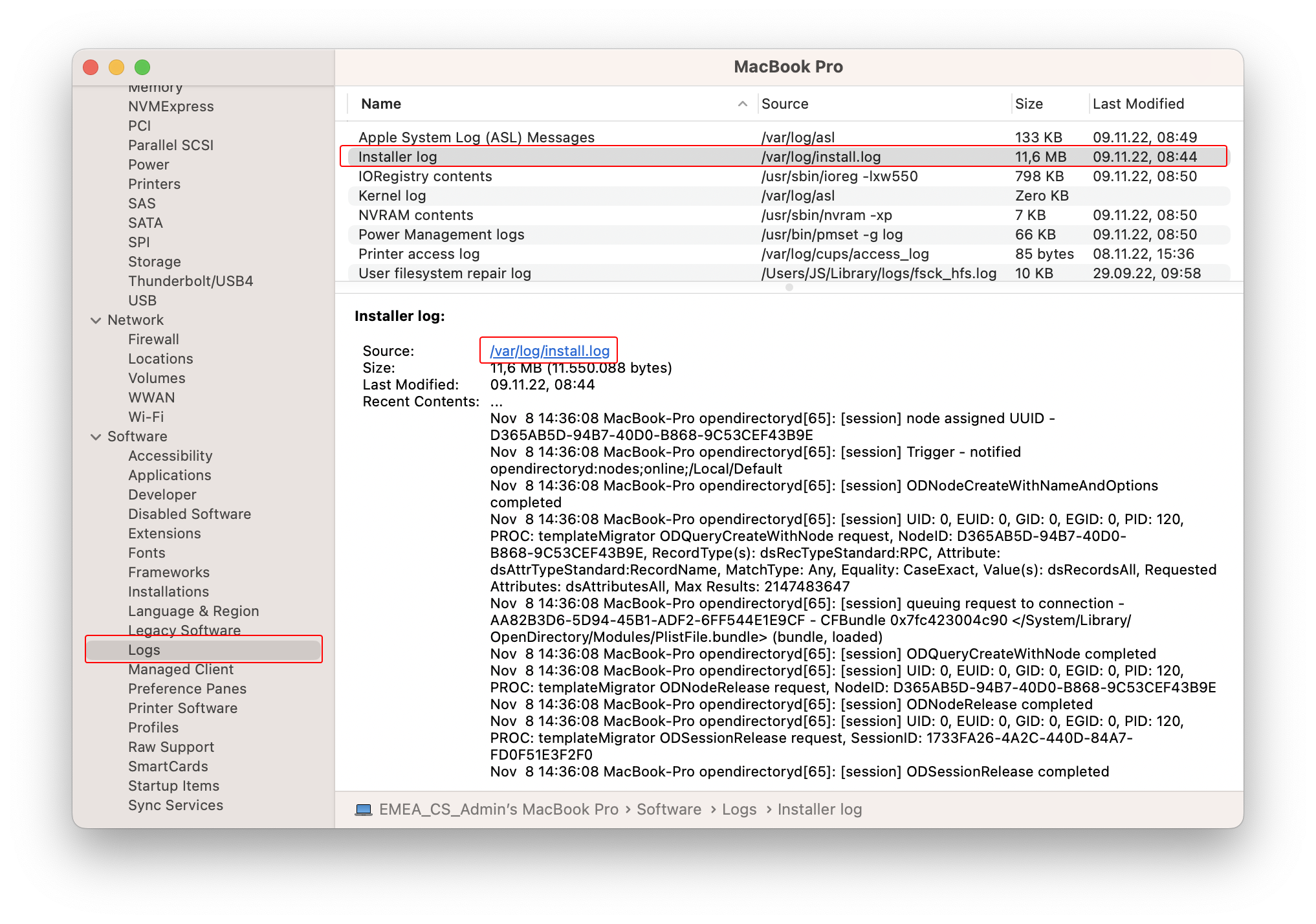 I am getting an error when installing the Wacom driver. How do I find the install log? – Wacom