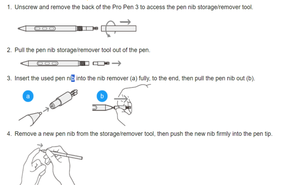 How to change and refill the nibs in the rear part of Pro Pen 3 of ...